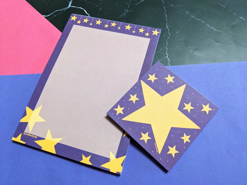 Purple Stars Notepad// Dreamy Desk Pad, Cute to Do List Pad, Stocking ...