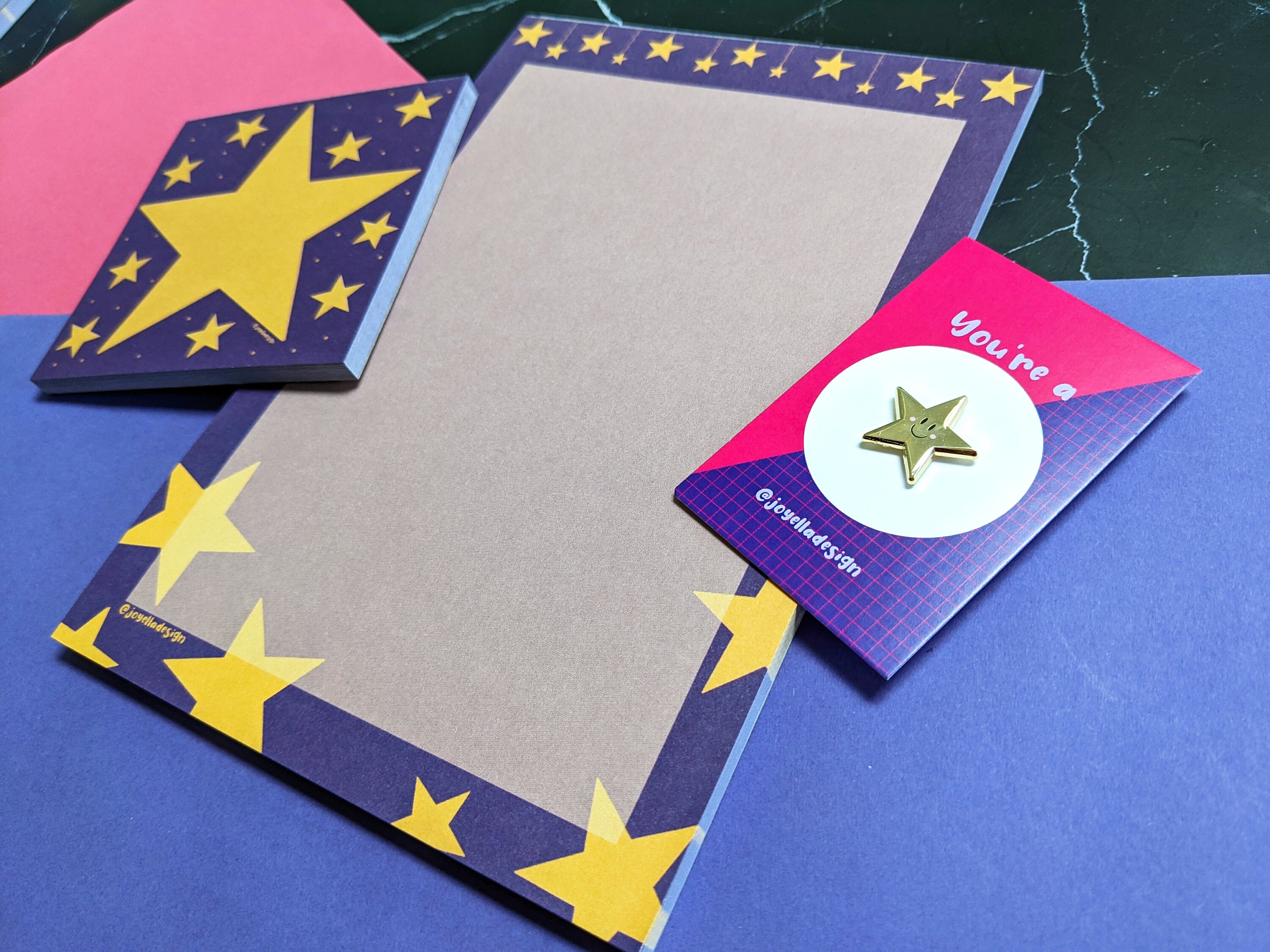 Purple Stars Notepad// Dreamy Desk Pad, Cute to Do List Pad, Stocking ...