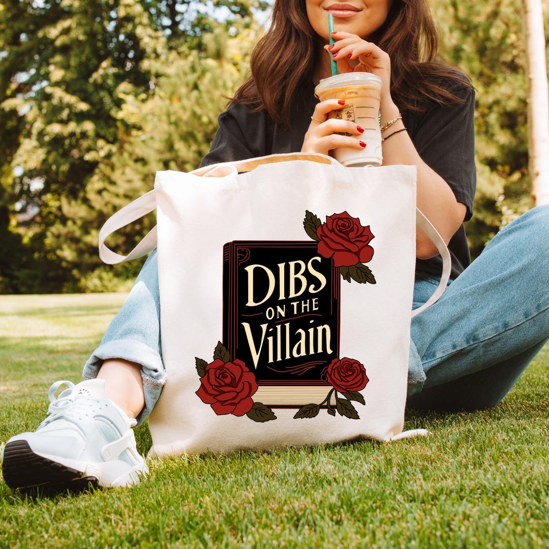 Dibs on the Villain Tote Bag // Library Book Bag, Book Lovers Gift ...