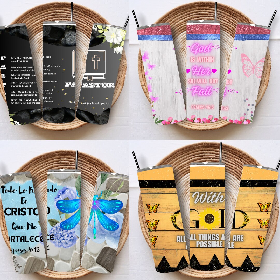 20+ Religious Tumbler Wrap Bundle, Christian Tumbler, Religious Tumbler ...