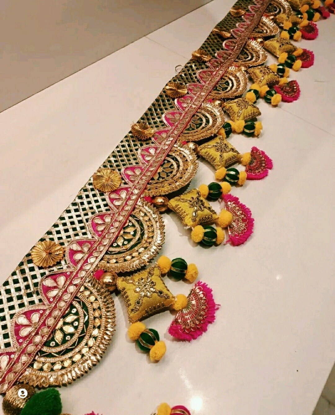 Toran Door Hanging Bandarwal Rose Flower With Pearls Door Valance ...