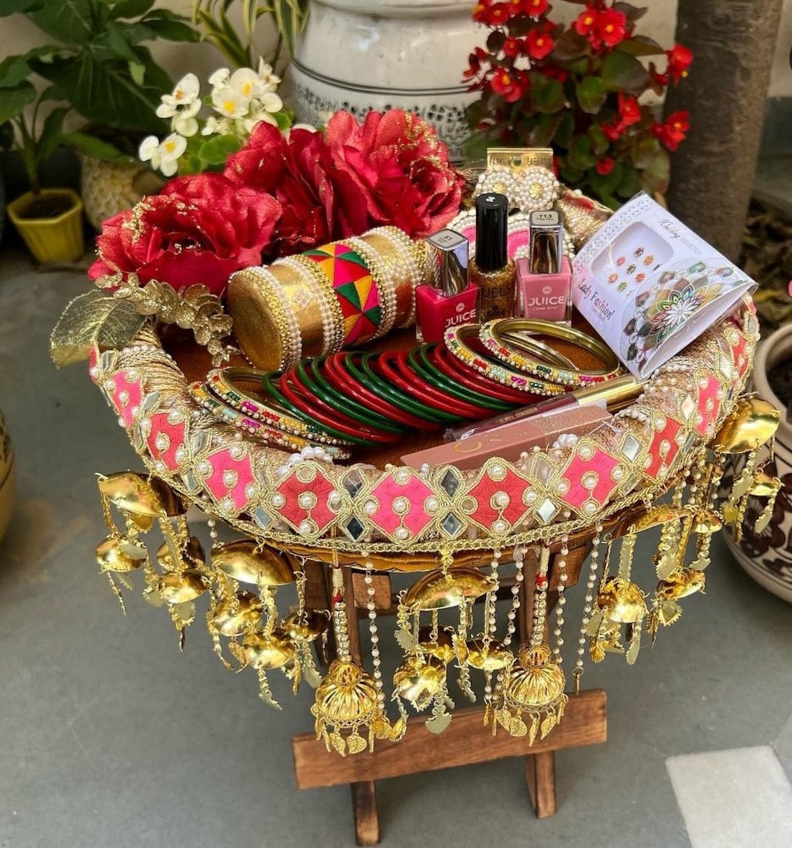 Shagun Hamper Tray Trousseau Bridal Set With Kalira Indian Pakistani ...