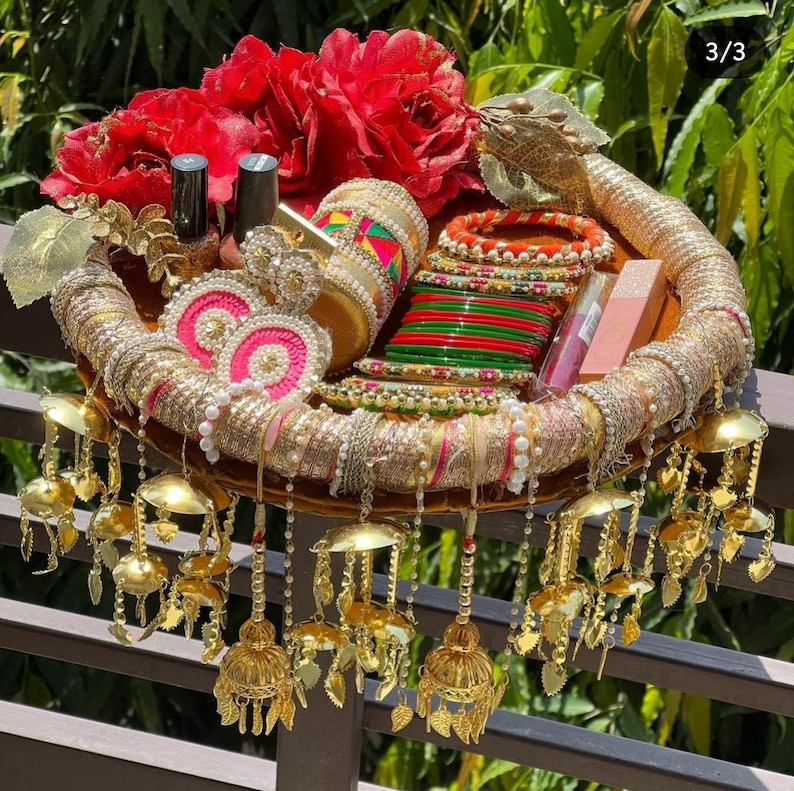 Shagun Hamper Tray Trousseau Bridal Set With Kalira Indian Pakistani ...