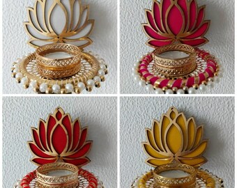 Indian Lotus Rangoli Mat Tealight Wax Warmer Wedding - Etsy