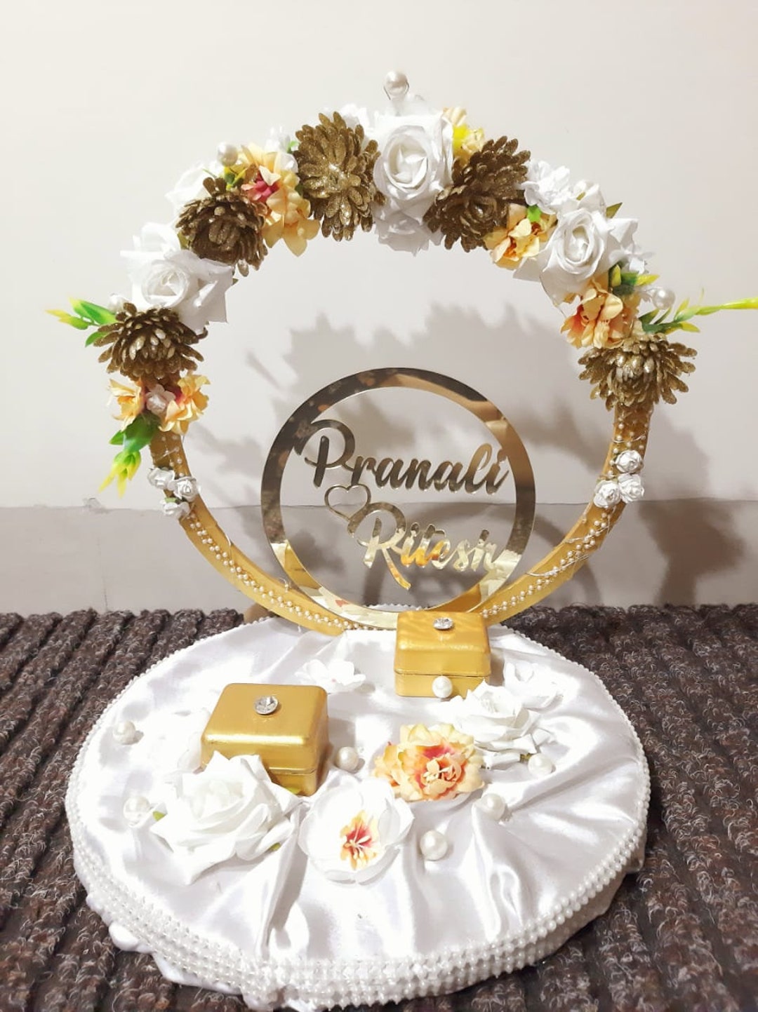 Buy Wedding Essential Ring Platter Handmade Ring Ceremony Tray Ring ...
