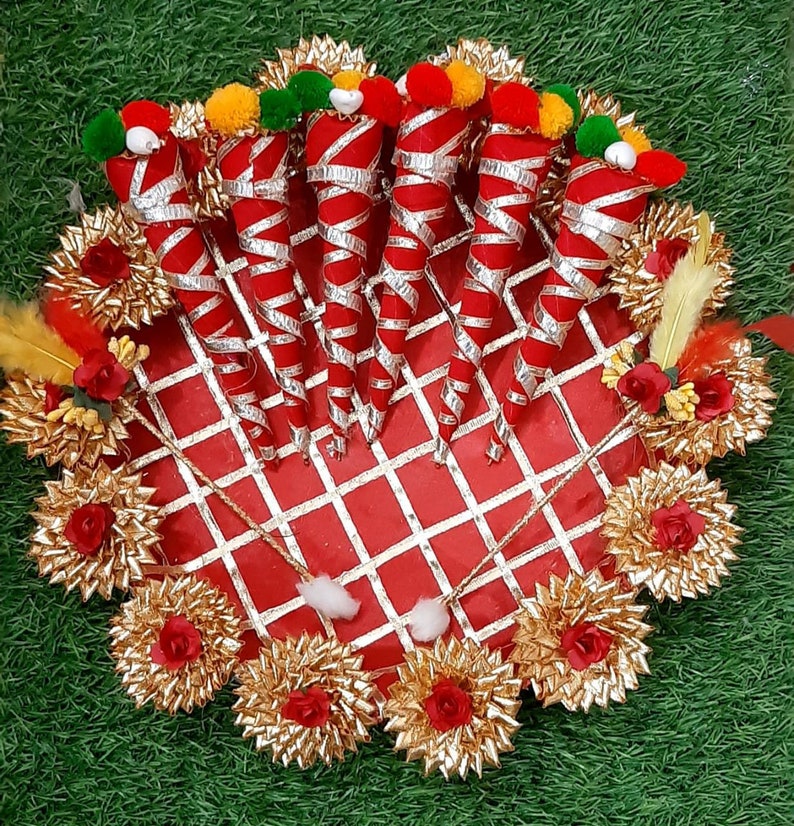 Decorative Mehandi Platter for Mehandi Ceremony Wedding Floral Tray ...