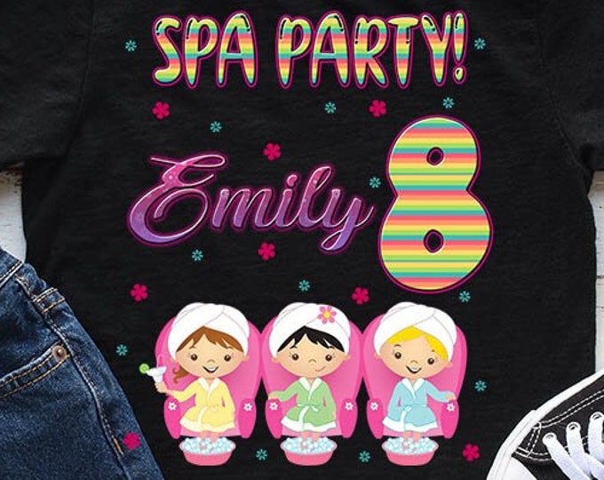 Personalized Spa Party T-shirt Bodysuit Girl Spa Birthday Party Shirt ...