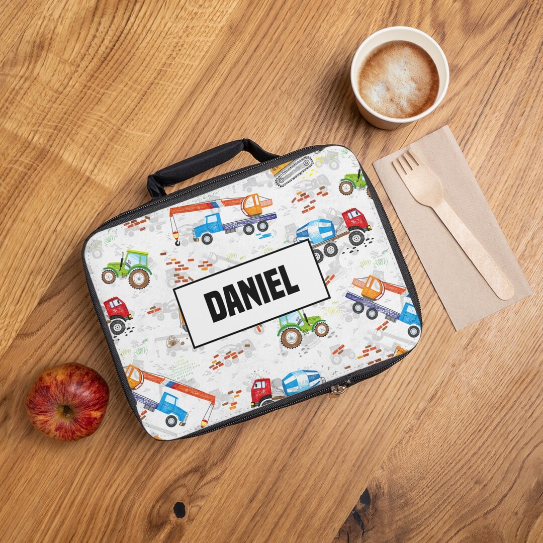 Custom Kid Lunch Bag Personalized Lunch Bag Construction Lunch Box ...