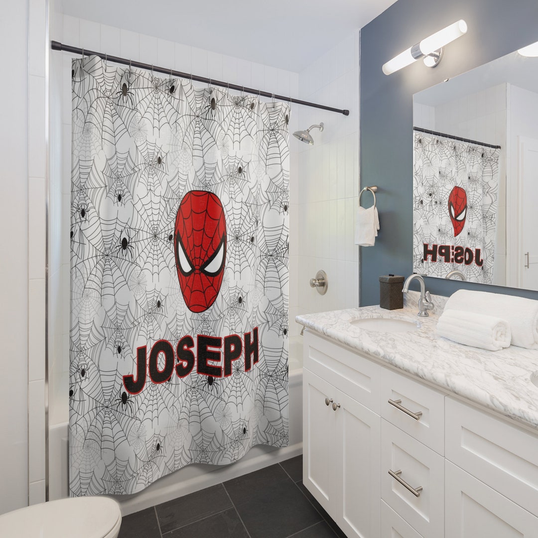 Spiderman Custom Bathroom Decor Spiderman Bath Decor Spiderman Shower ...