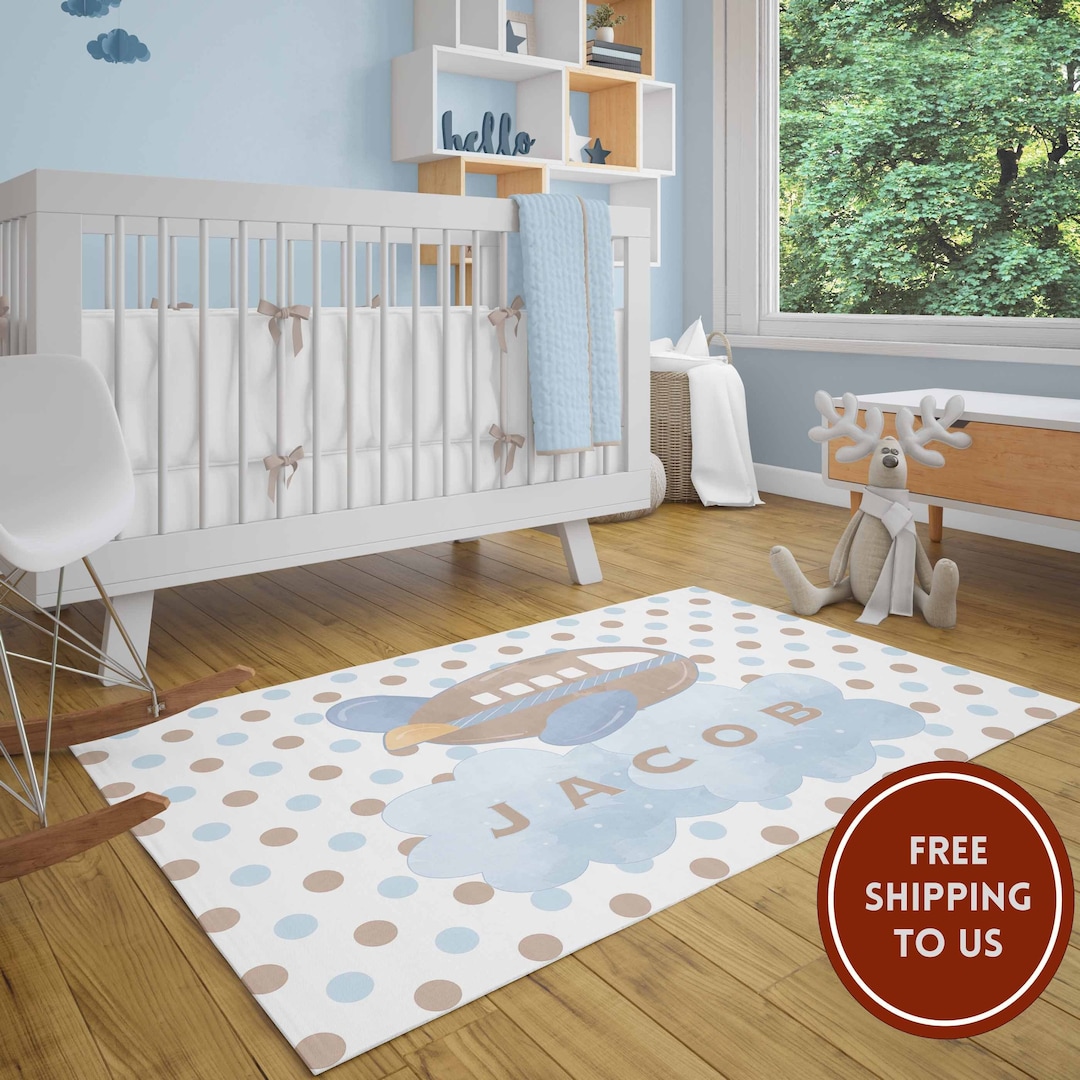Cute Nursery Rug, Nursery Rug Boy, Area Rug for Kids Room, Carpet for ...
