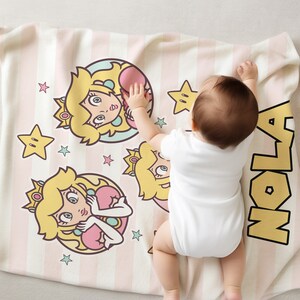 Princess Peach Custom Blanket Princess Peach Gift Princess Peach ...