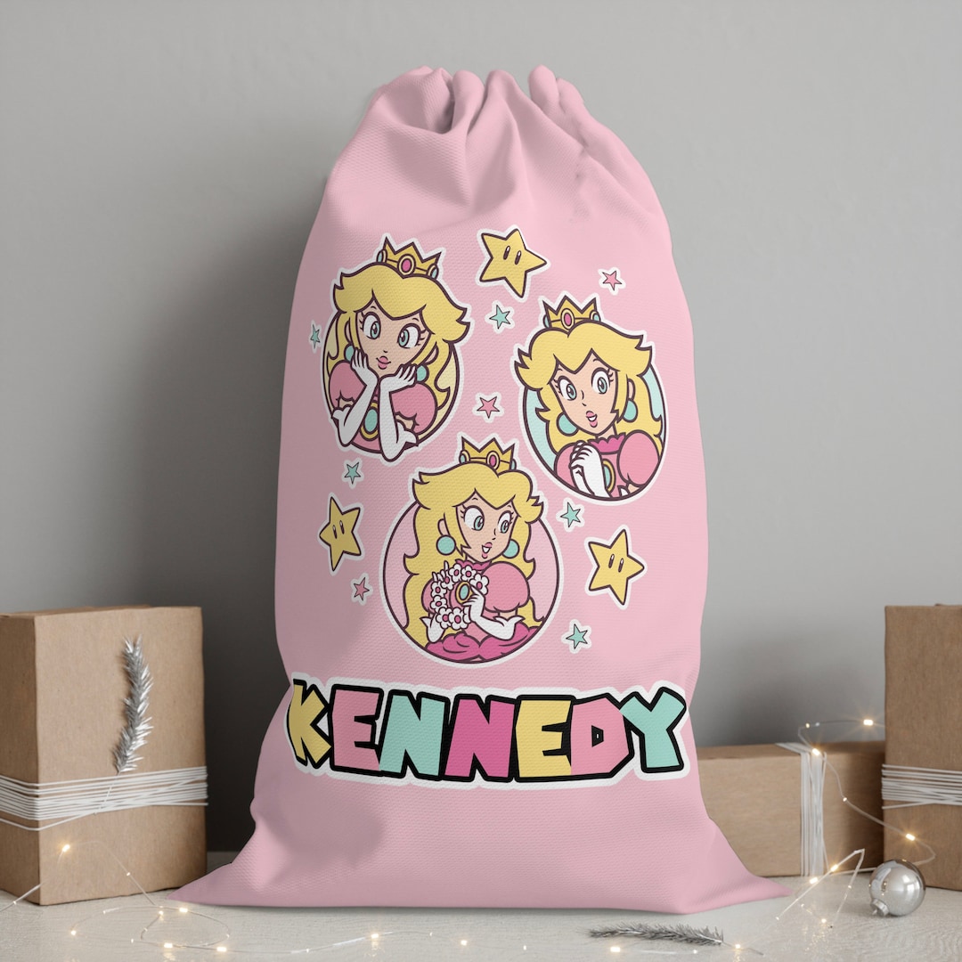 Custom Mario Santa Sack Princess Peach Christmas Personalized Santa ...