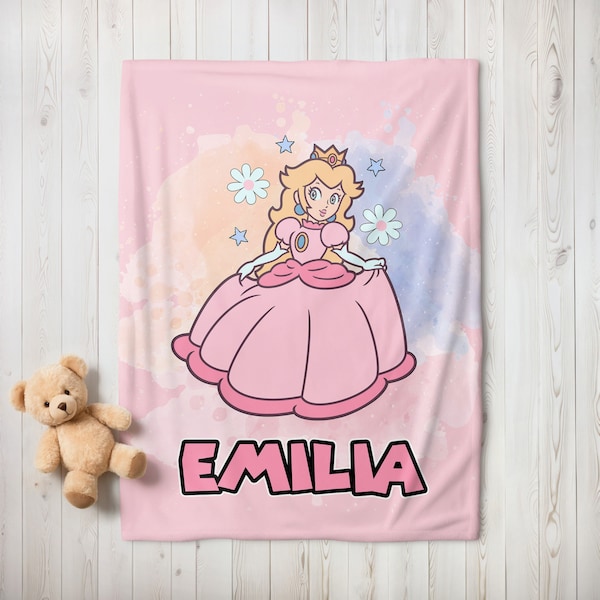 Personalized Princess Peach Blanket - Etsy