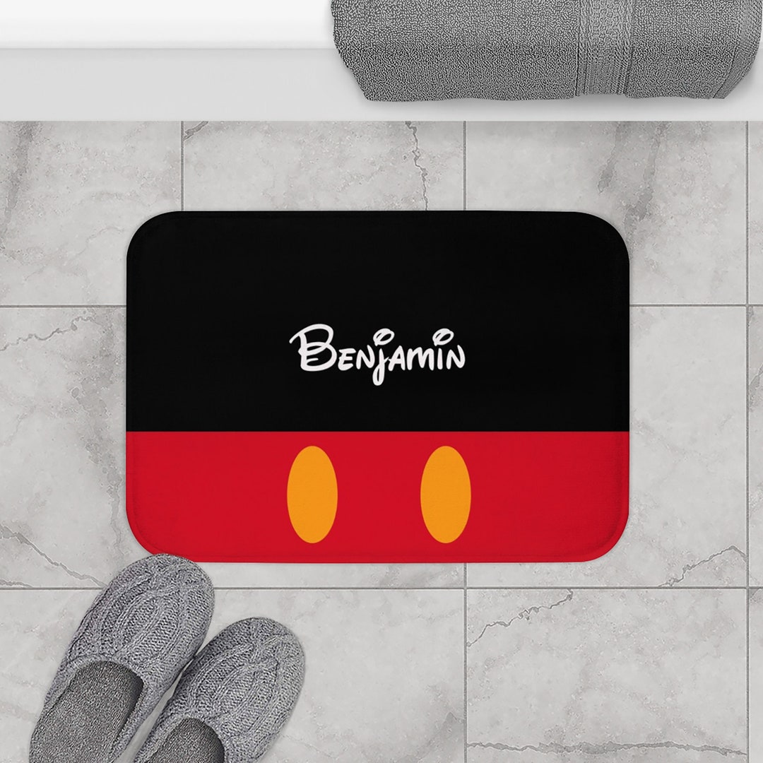 Custom Mickey Mouse Bath Mat Mickey Bathroom Decor Personalized Bath ...