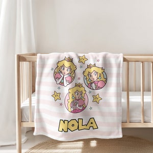 Princess Peach Custom Blanket Princess Peach Gift Princess Peach ...