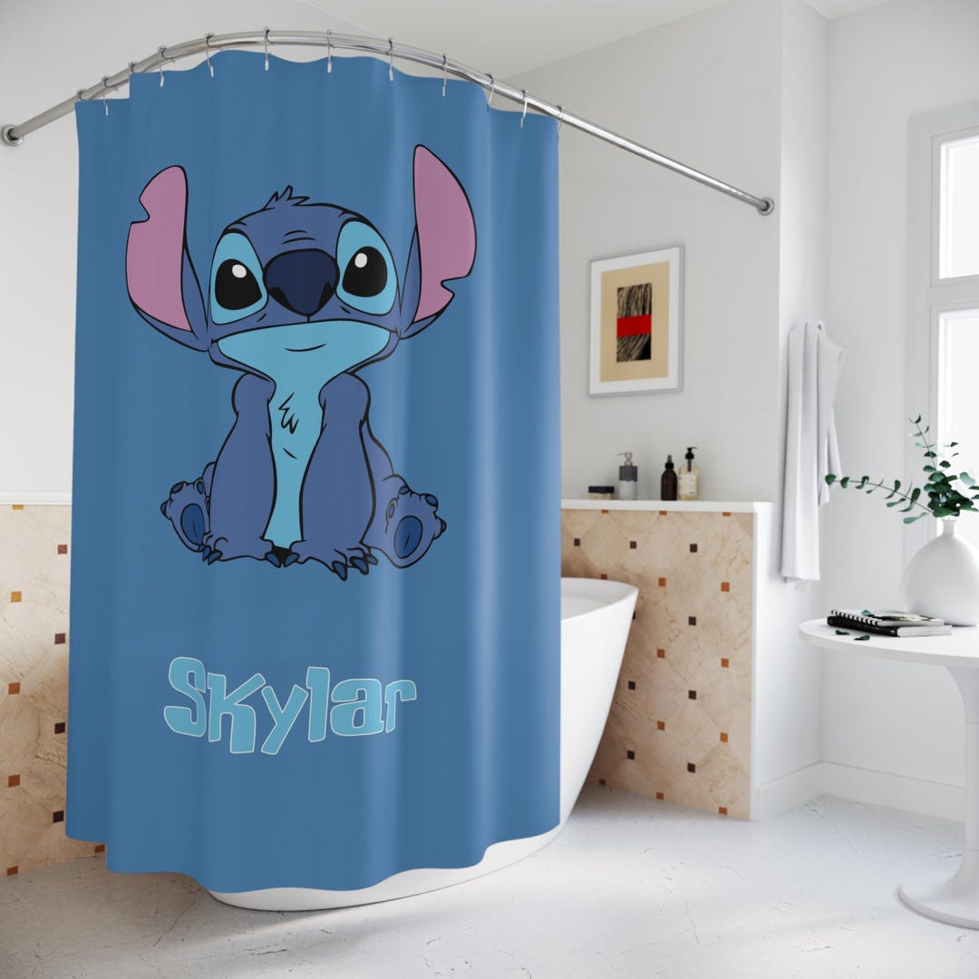 Stitch Custom Bathroom Decor Stitch Bath Stitch Shower Curtains Disney ...