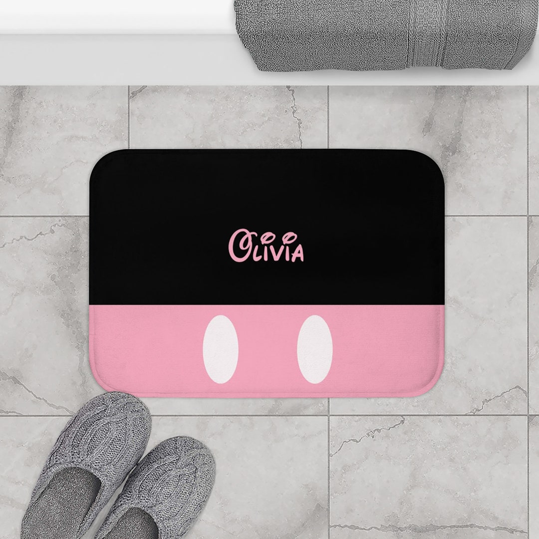 Bath Mat - Girls Bath Mat - Personalized Bath Mat - Bath Decor - Minnie ...
