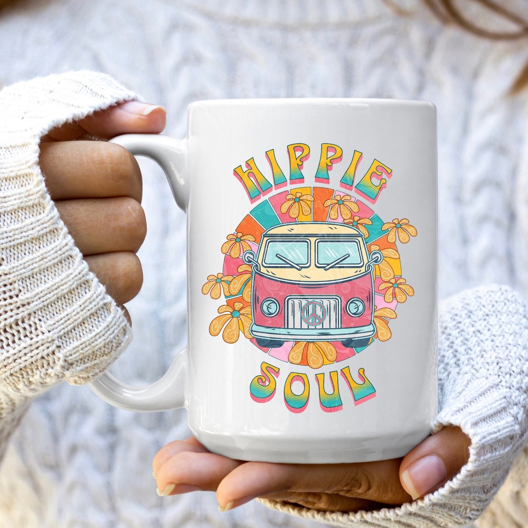 Hippie Mug Retro Coffee Cup Boho Coffee Cup Hippie Soul - Etsy