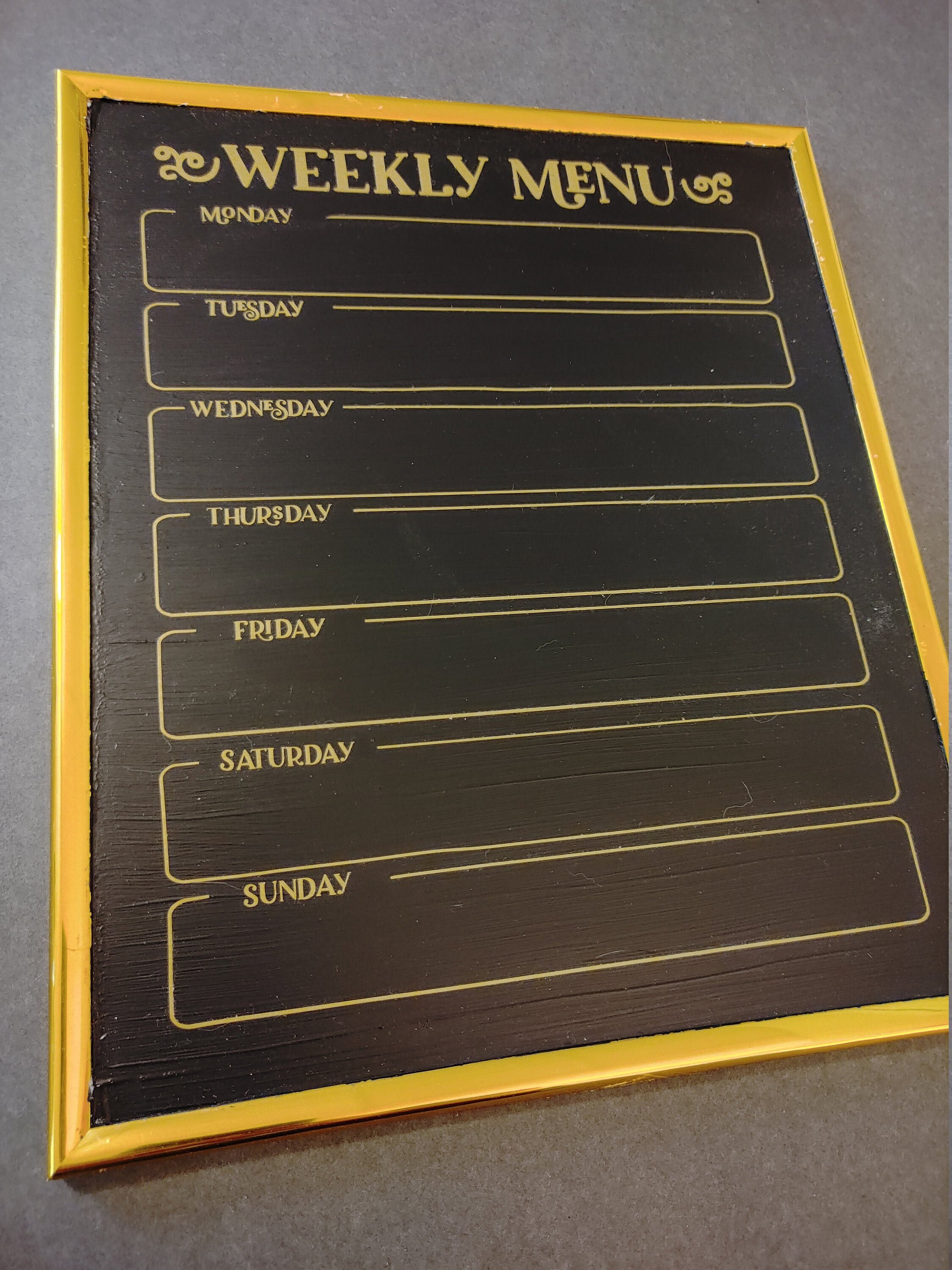 Chalkboard Weekly Menu Planner | Etsy