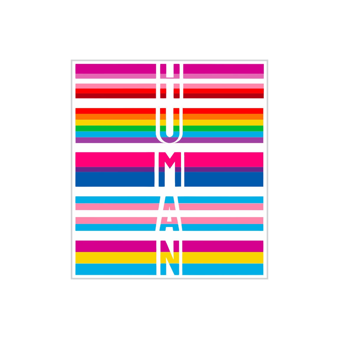 Human in Gay Pride Flags Sticker, Gay Pride Month, Retro Rainbow ...