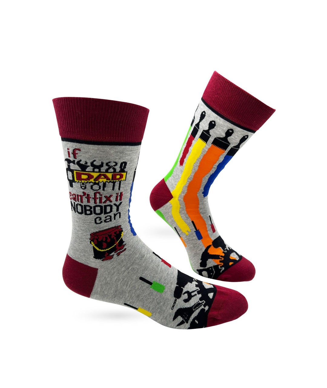 If Dad Can't Fix It Nobody Can Men's Novelty Crew Socks | Gift for Dad ...