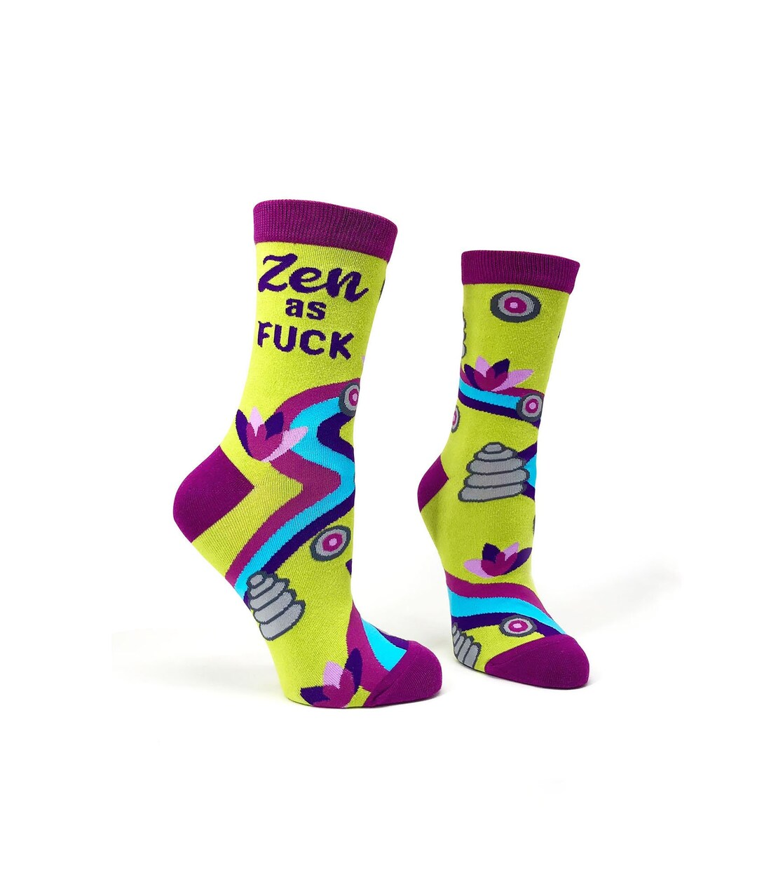 Zen as F**k Women's Crew Socks | Inappropriate Swear Word Socks | Funny ...