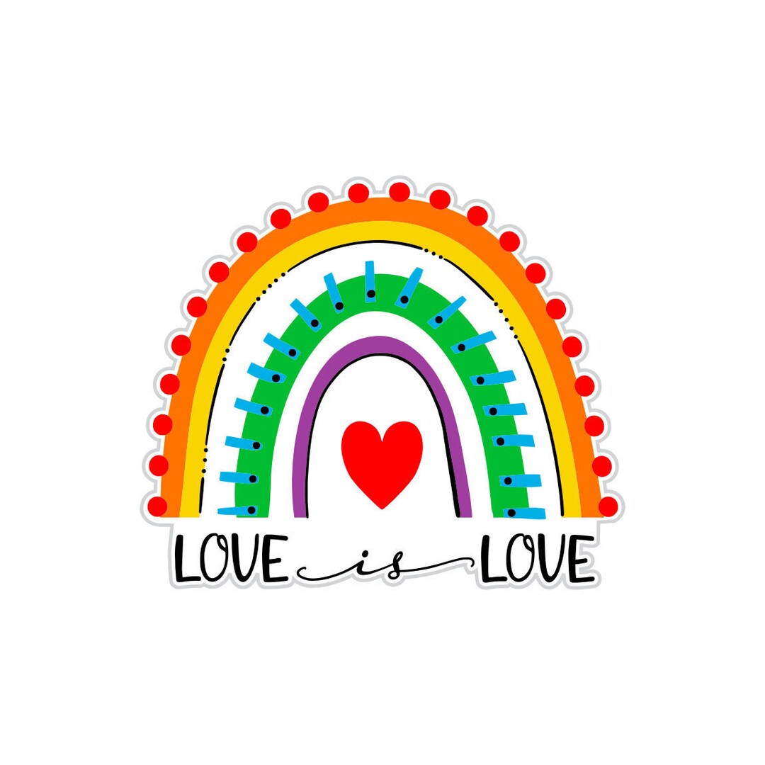 Love is Love Rainbow Sticker, Rainbow Waterproof Sticker for Laptop ...