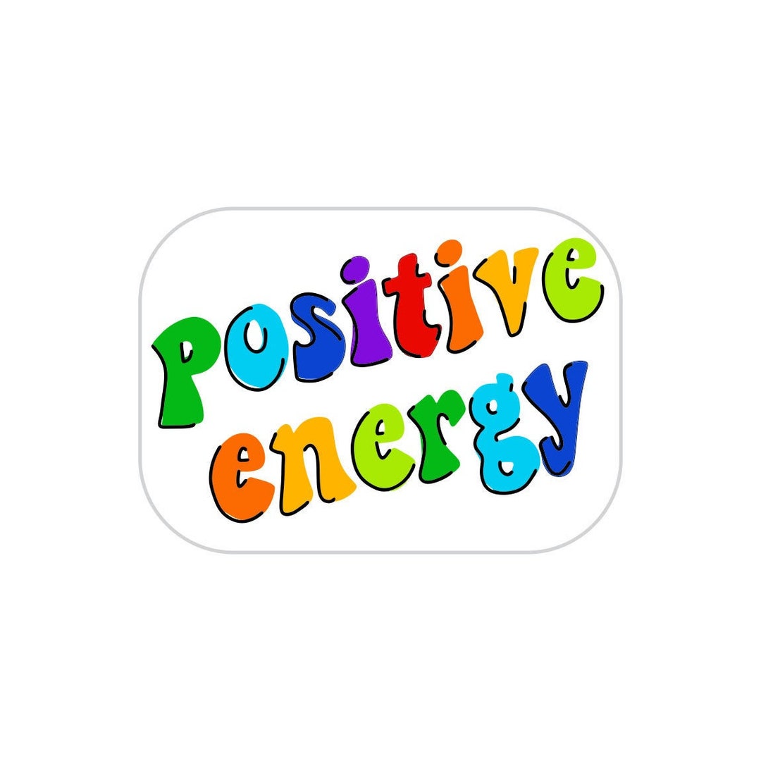 Groovy Positive Energy Rainbow Sticker, Waterproof Sticker for Laptop ...