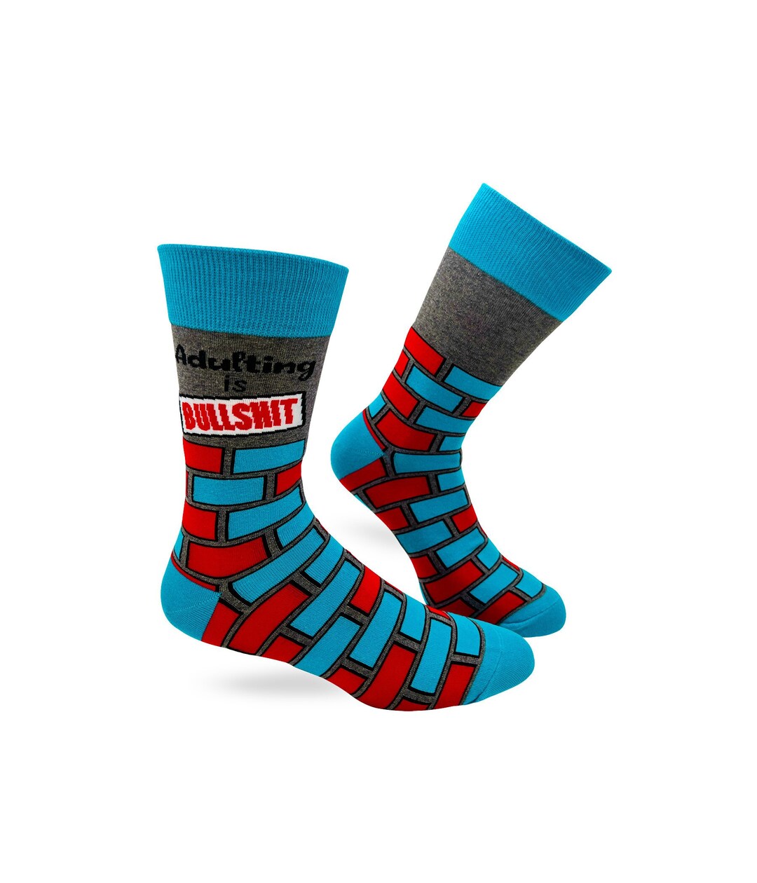 Adulting is Bullshit Men's Novelty Crew Socks | Swear Word Socks ...