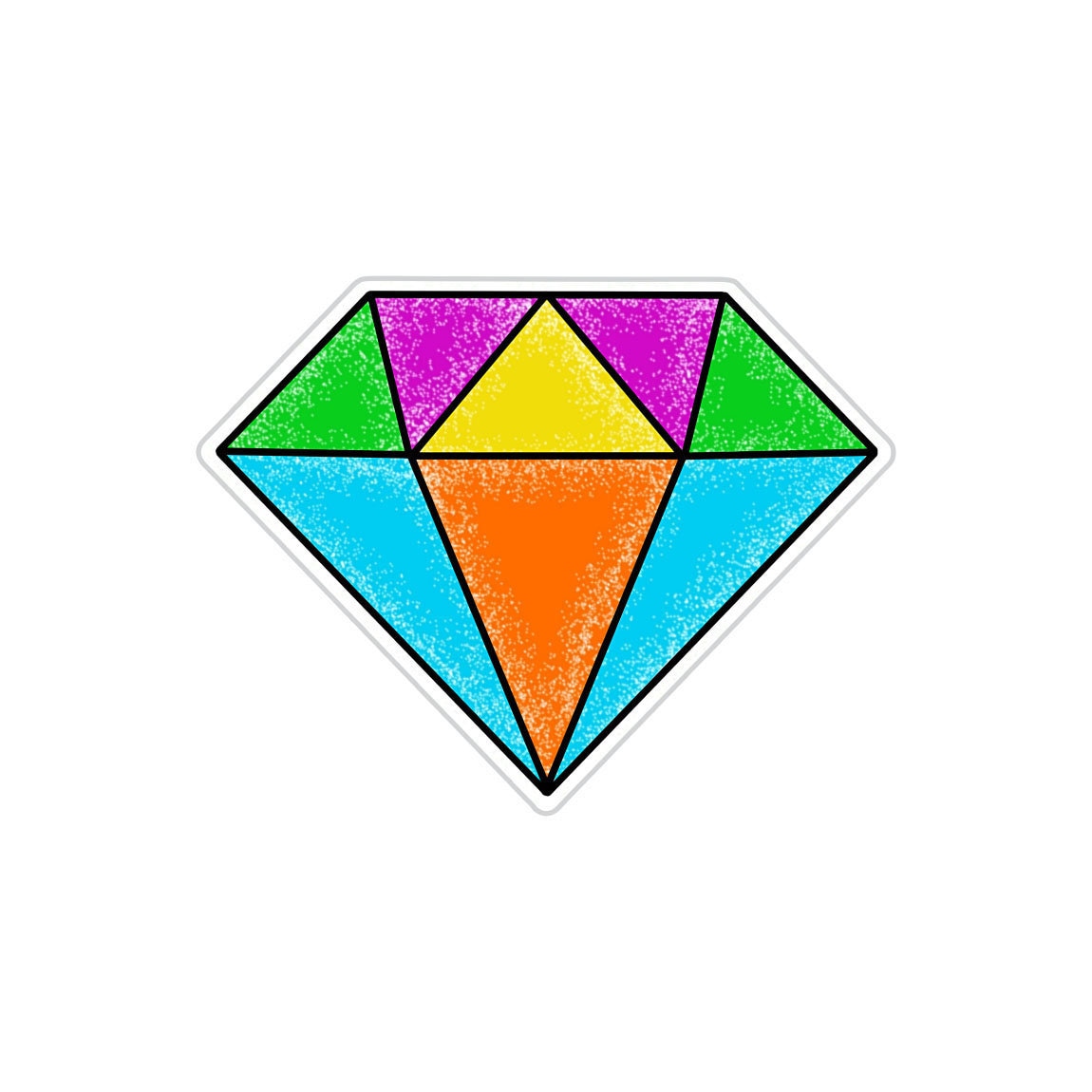 Colorful Diamond Gemstone Sticker, Waterproof Sticker for Laptop, Phone ...