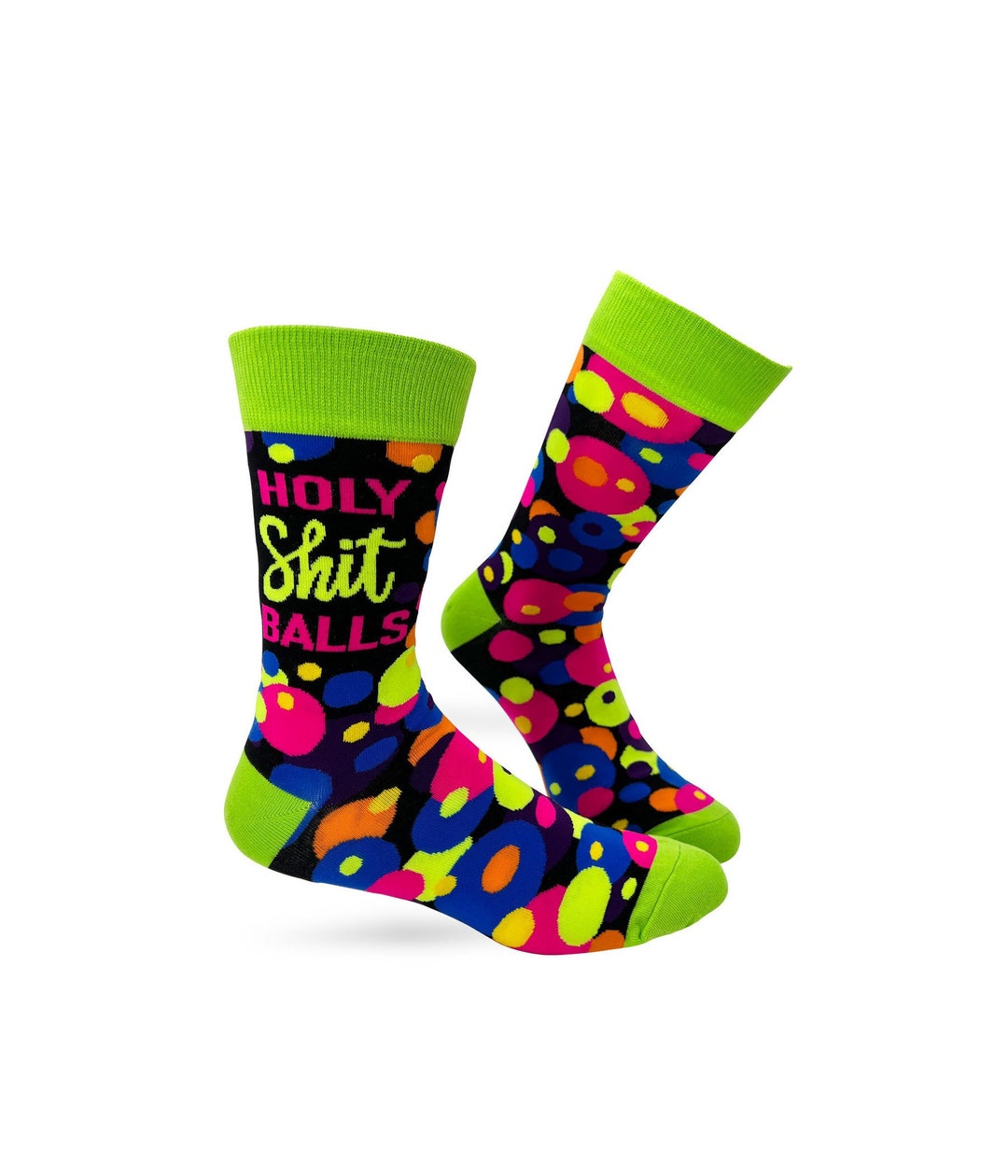 Holy Shit Balls Men's Novelty Crew Socks | Swear Word Socks | Funny ...