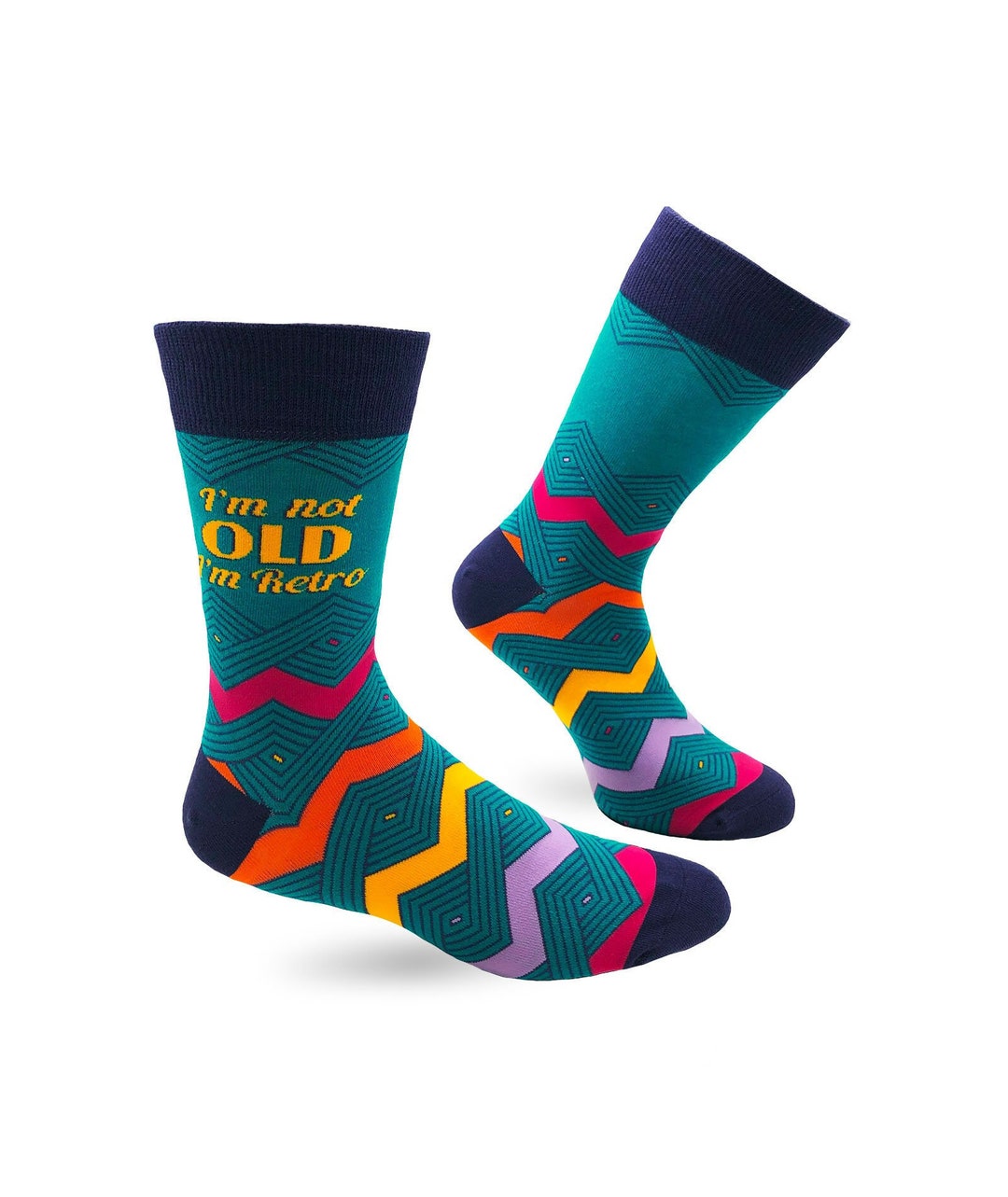 I'm Not Old I'm Retro Men's Novelty Crew Socks | Funny Phrases Socks ...
