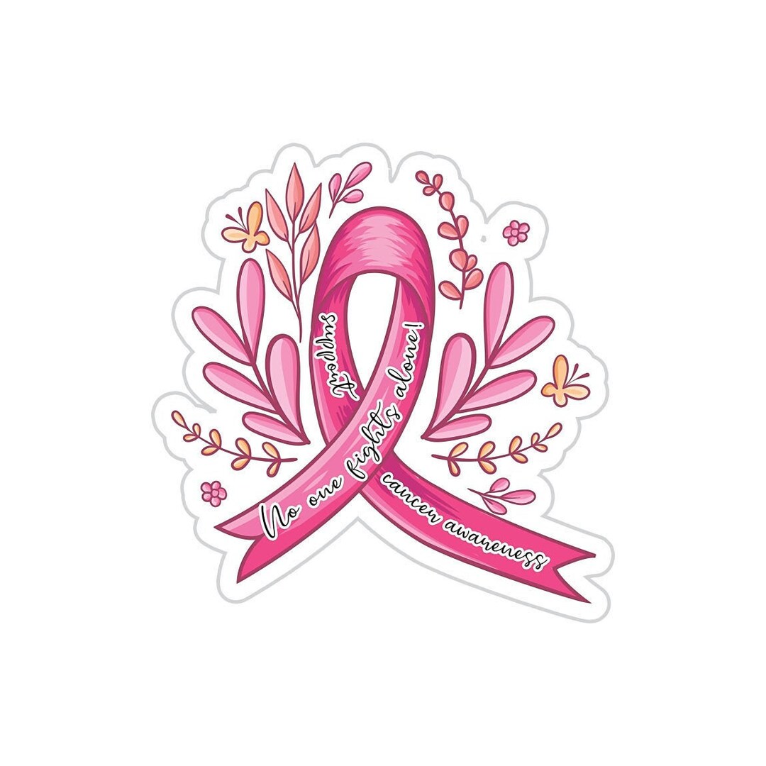 No One Fights Alone Cancer Awareness Sticker, Waterproof Sticker for ...