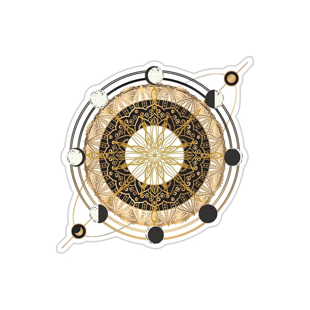 Sophisticated Phases of the Moon Sticker, Waterproof Sticker for Laptop ...