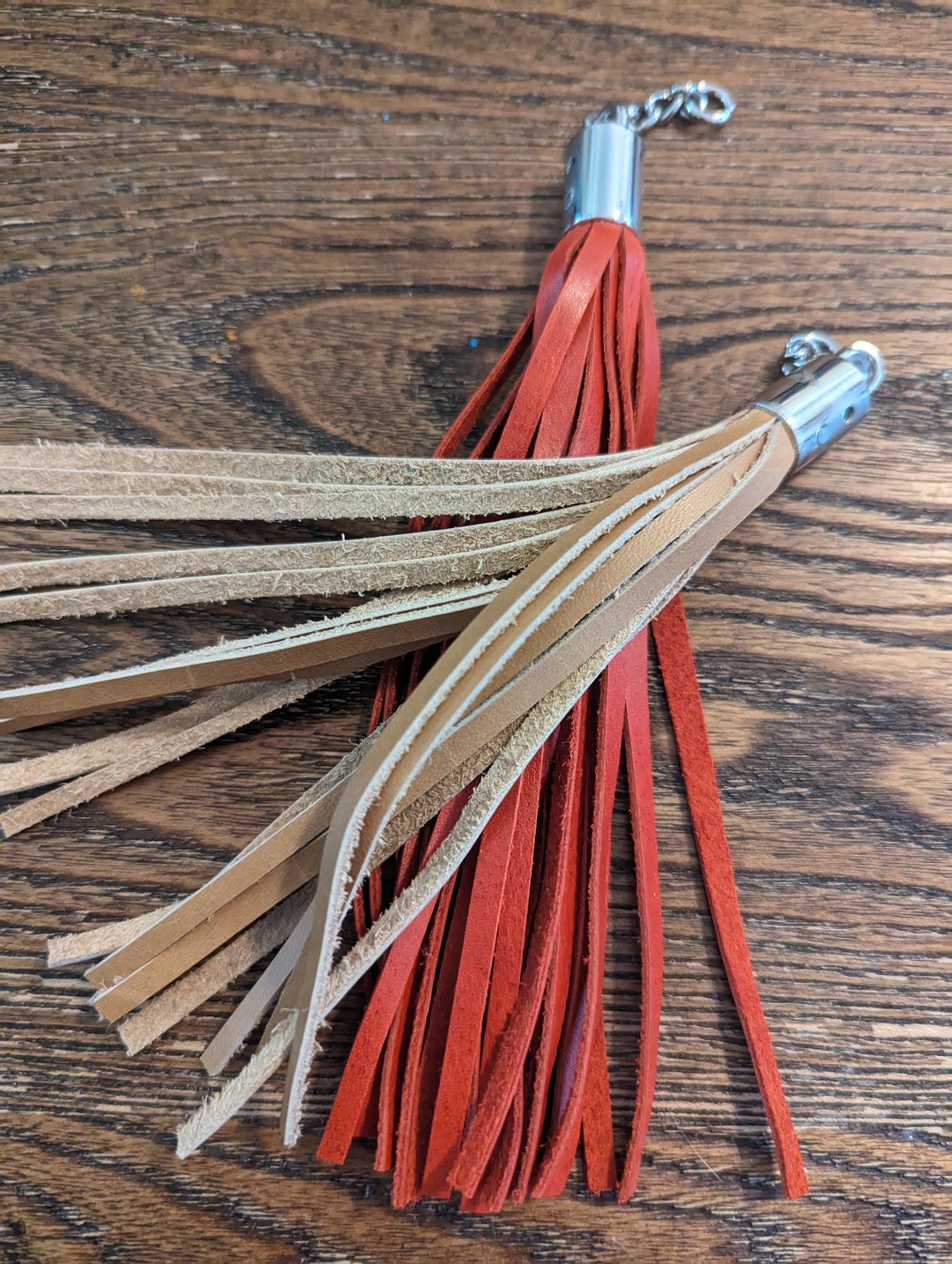 Mini Leather Flogger Discipline CBT Handmade BDSM Impact Play Adult Toy ...