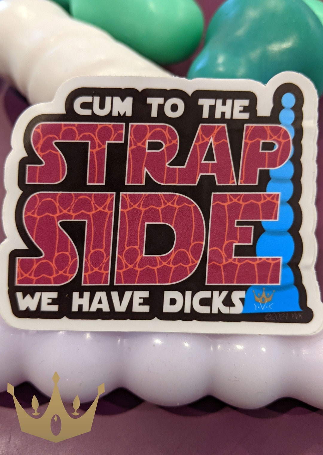 Strap-on Sticker 3" Permanent Vinyl Water Bottle Sticker Adult Kinky ...