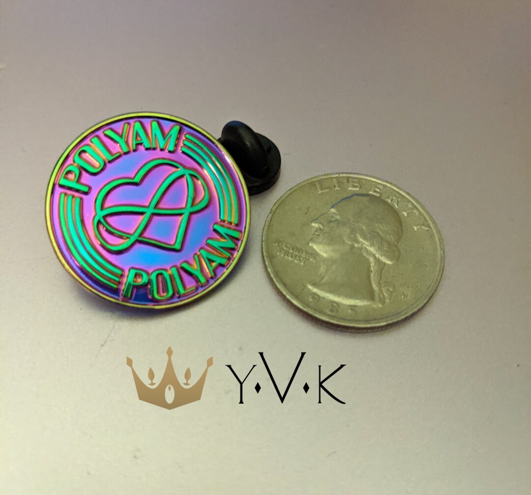 Polyam Pin Rainbow Anodized Metal Lapel Brooch, Polyamory Pin Badge ...