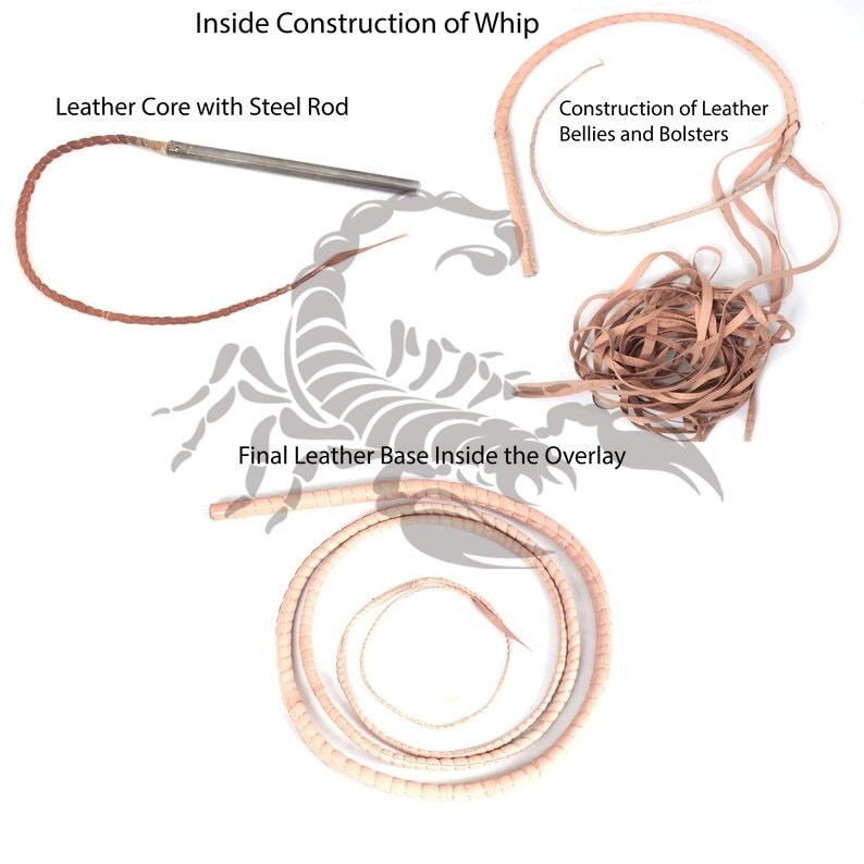 Handmade Bull Whip 04 to 24 Feet 16 Strands Real Cowhide Leather ...