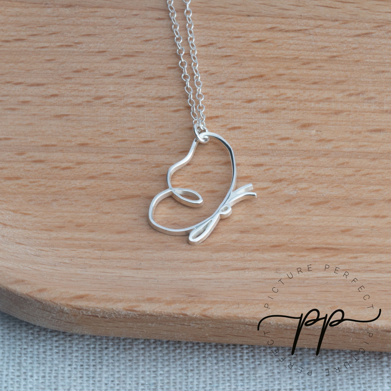 Abstract Drawing Butterfly Necklace - Half Butterfly Silhouette ...