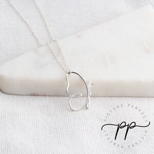 Abstract Drawing Butterfly Necklace - Half Butterfly Silhouette ...
