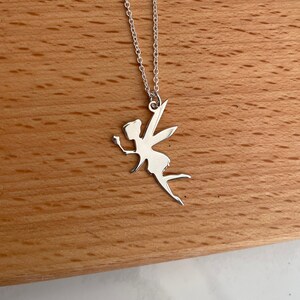 Tinkerbell Necklace - Girls Fairy Pendant Necklace - Sterling Silver ...