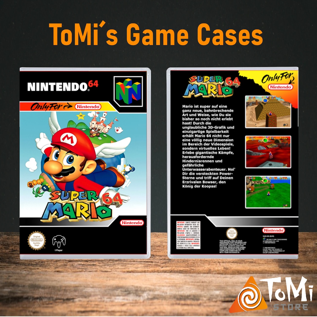 Super Mario N64 Nintendo 64 Custom Replacement Case/cases Repro OVP ...