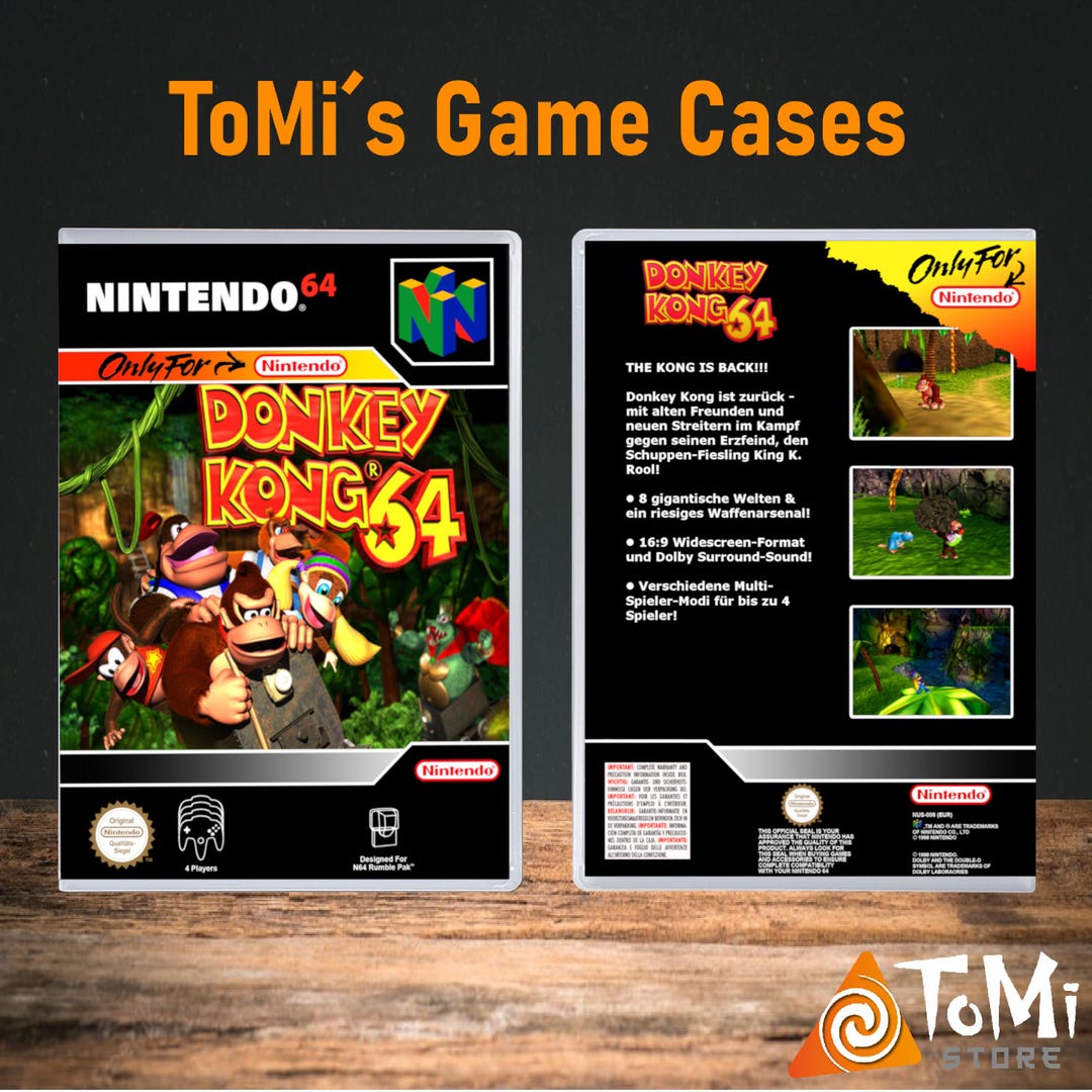 Donkey Kong 64 N64 Nintendo 64 Custom Replacement Case/cases Repro OVP ...