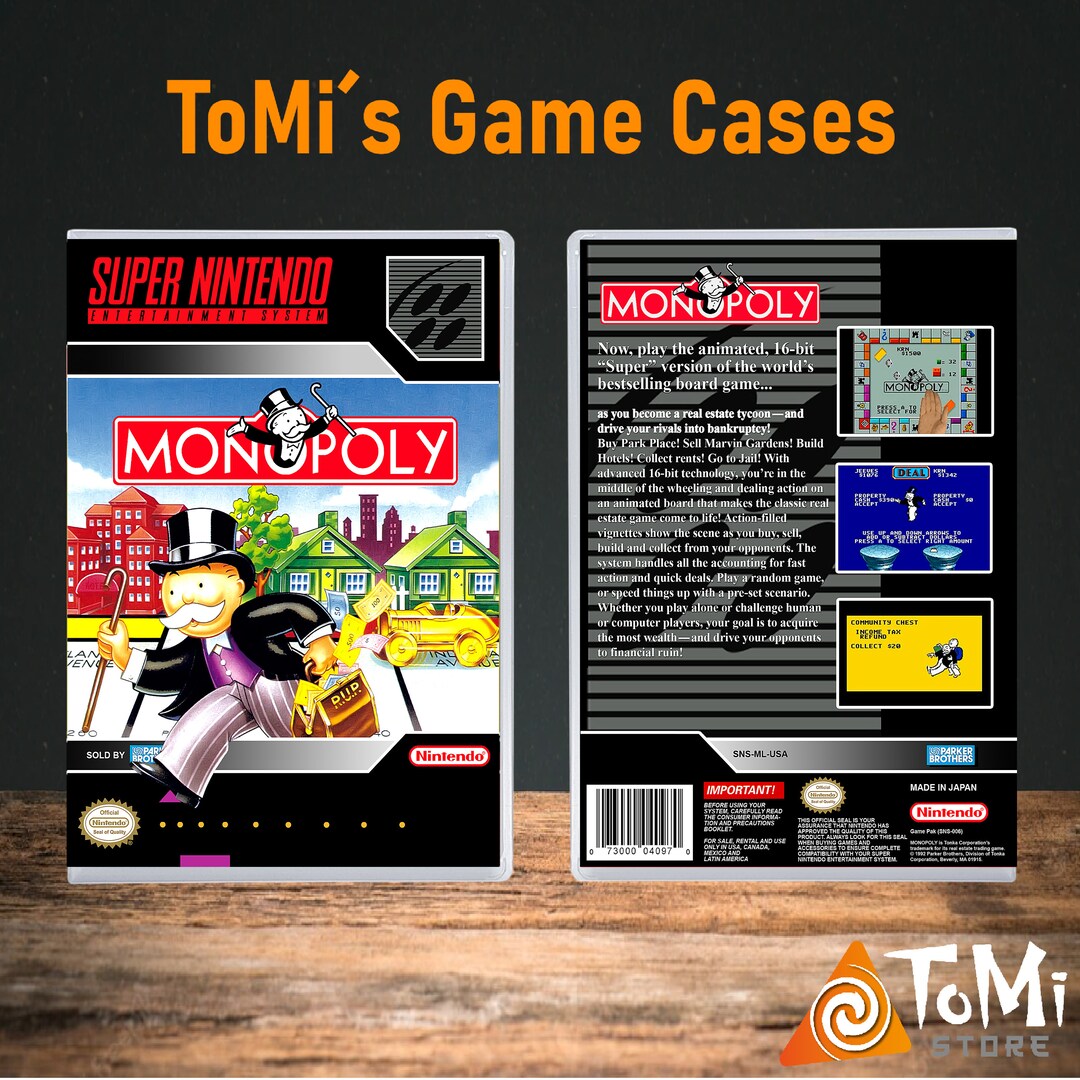 Monopoly SNES Super Nintendo Custom Replacement Case/cases Repro OVP - Etsy