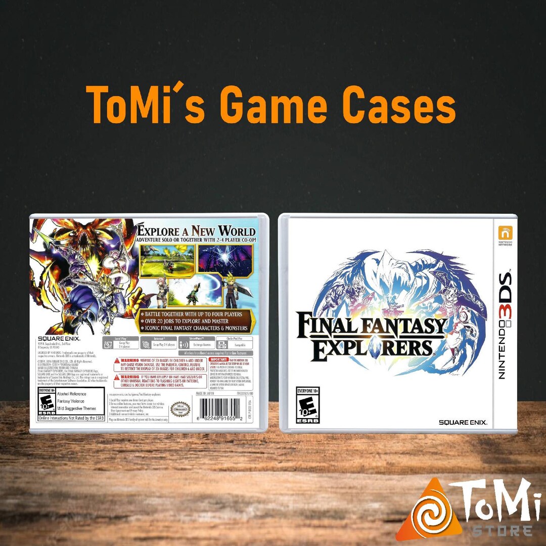 Final Fantasy Explorers Nintendo Gameboy 3DS Custom Replacement Case ...