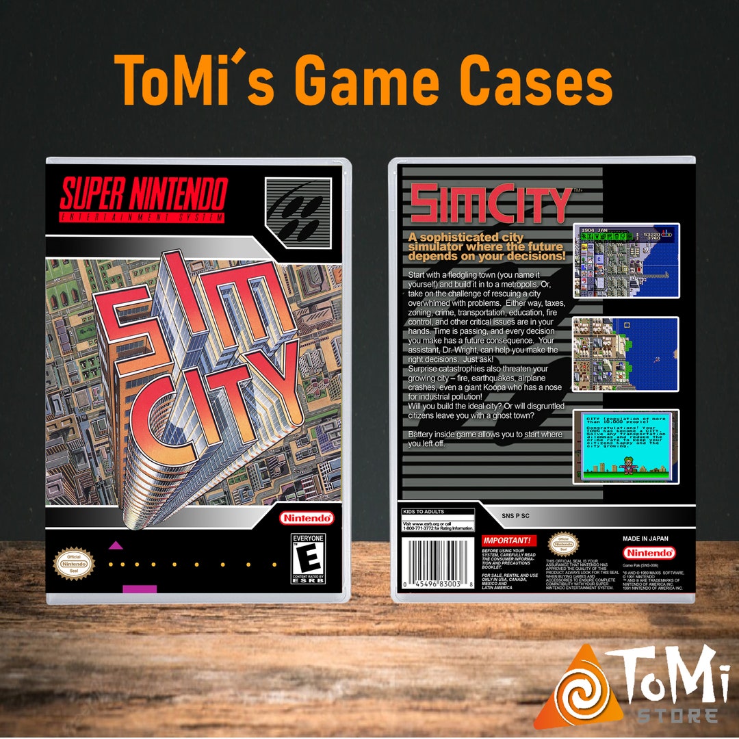 Simcity SNES Super Nintendo Custom Replacement Case/cases Repro OVP - Etsy