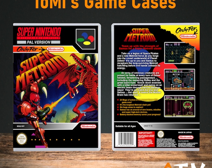 Super Metroid SNES Super Nintendo Custom Replacement Case/cases Repro ...