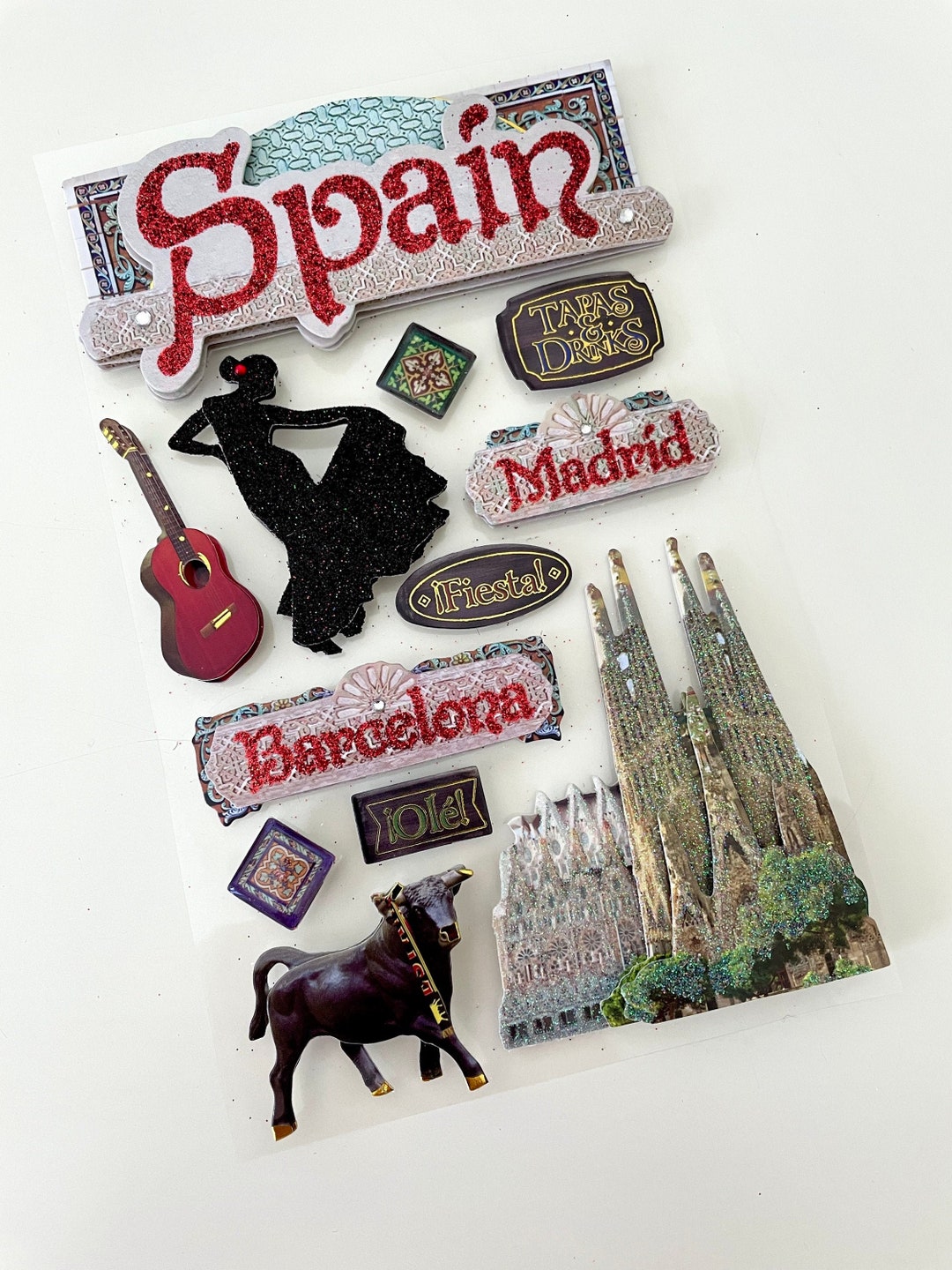 3D Sticker Spain | Spanien Reise & Holiday Stickers | Scrapbook ...
