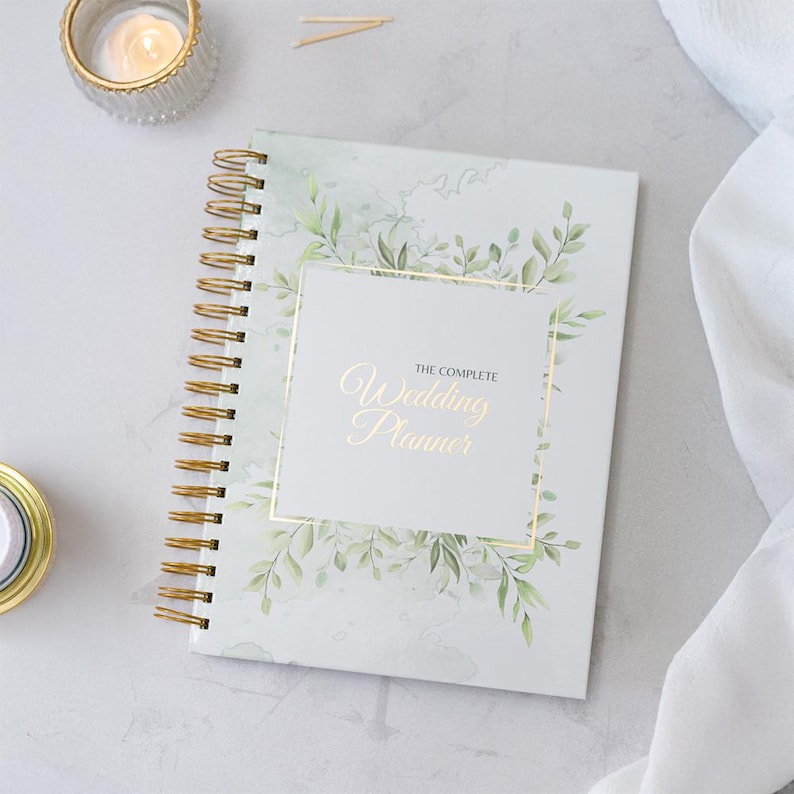 Wedding Planner Book, 160 Page Spiral Bound Wedding Organizer With Gold ...