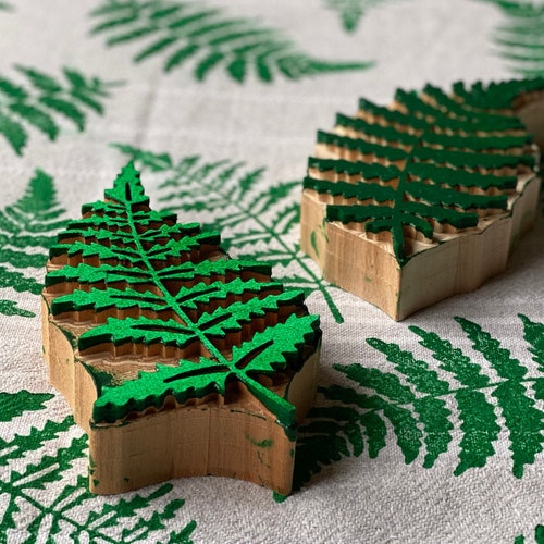 Wooden Leaf Block Print Stamp - Etsy